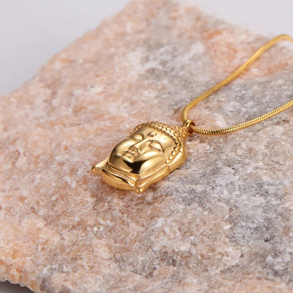 Jewelry | 7 Stainless Steel Gold Plated Buddha Pendant Necklace | Poshmark